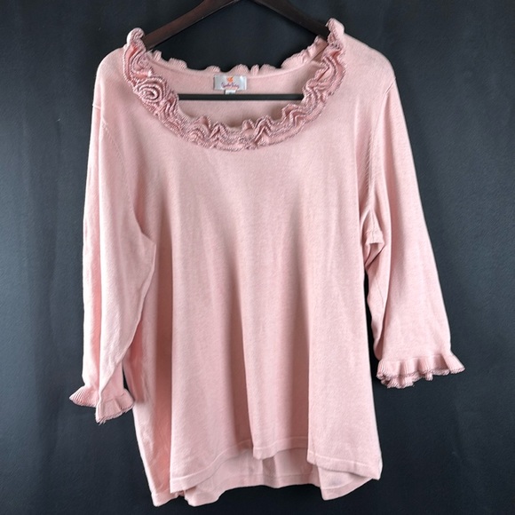 Quacker Factory | Sweaters | Nwt Quacker Factory 34 Sleeve Ruffled ...